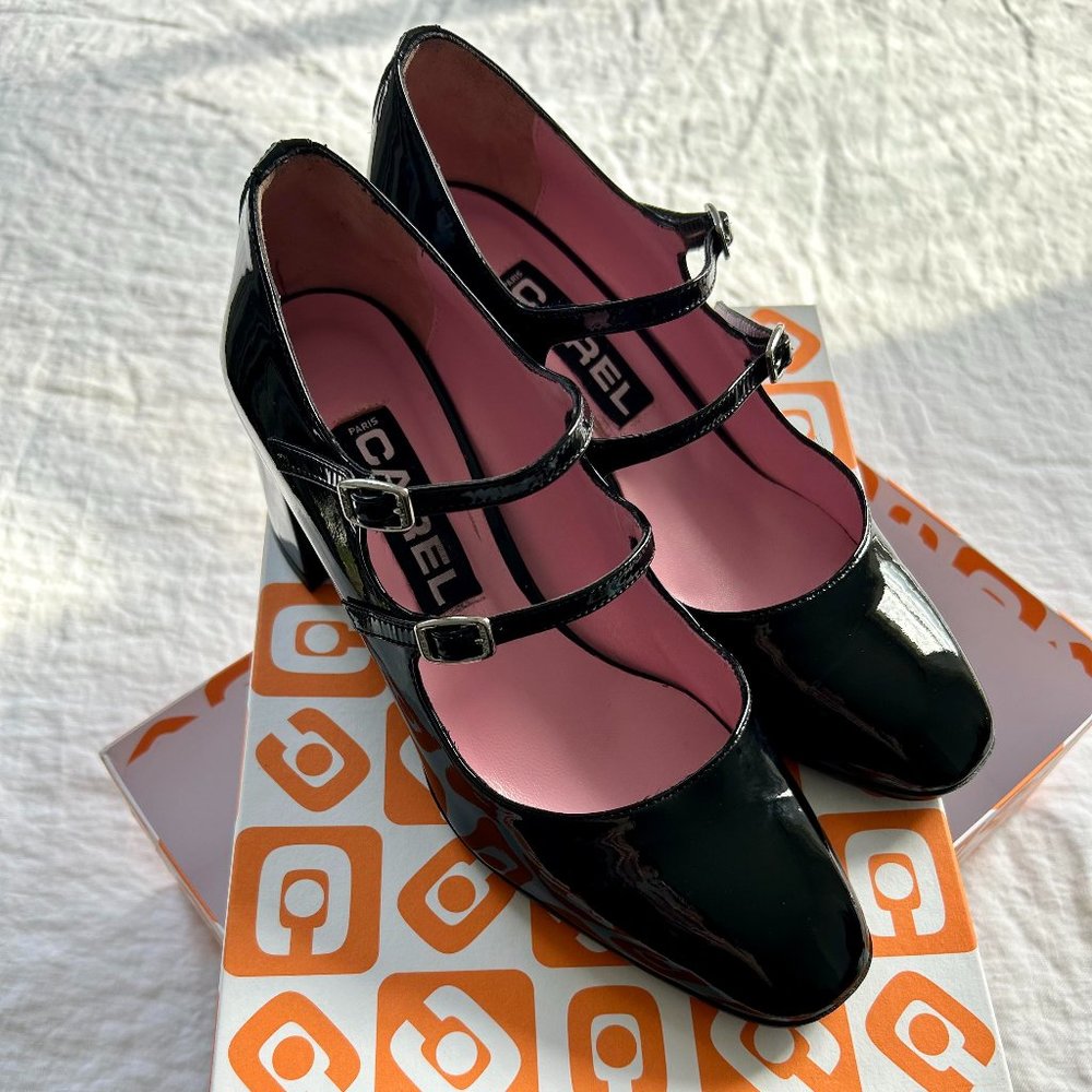Carel Paris - Alice Black Patent Leather Mary Jane Pu… - Gem